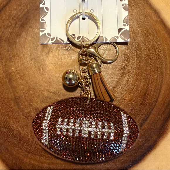 Accessories | Nwt Sparkling Football Bag Charmkeychain With Tassel ...